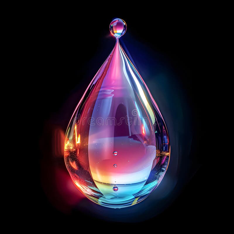 Holographic Fluid Liquid Drop Illustration Stock Image - Image of ...