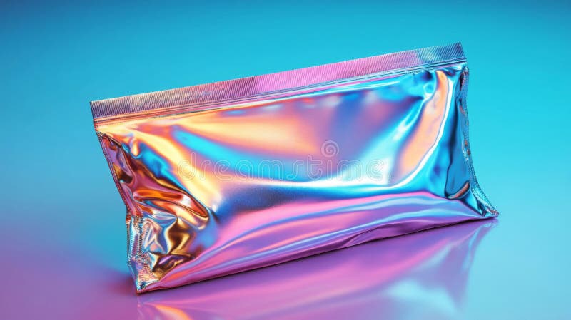 Holographic Foil Packaging Design with Neon Colors Stock Illustration ...