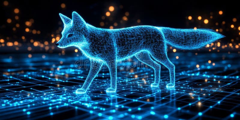 Holographic Fox in Digital Space a Symbol of Modern Technology, Innovation, and the Digital ...