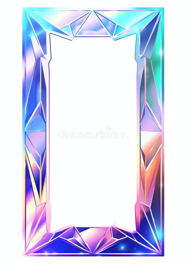 Holographic Frame Border on White Background Stock Illustration ...