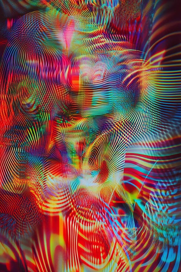 Holographic Frame with Interference Patterns Stock Illustration ...