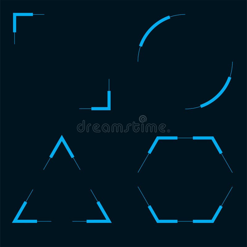 Holographic Frames. Science Fiction Elements for the Interface. Stock ...