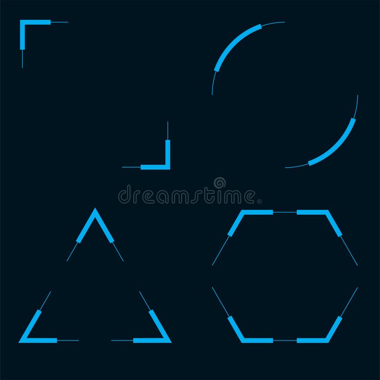 Holographic Frames. Science Fiction Elements for the Interface. Stock ...