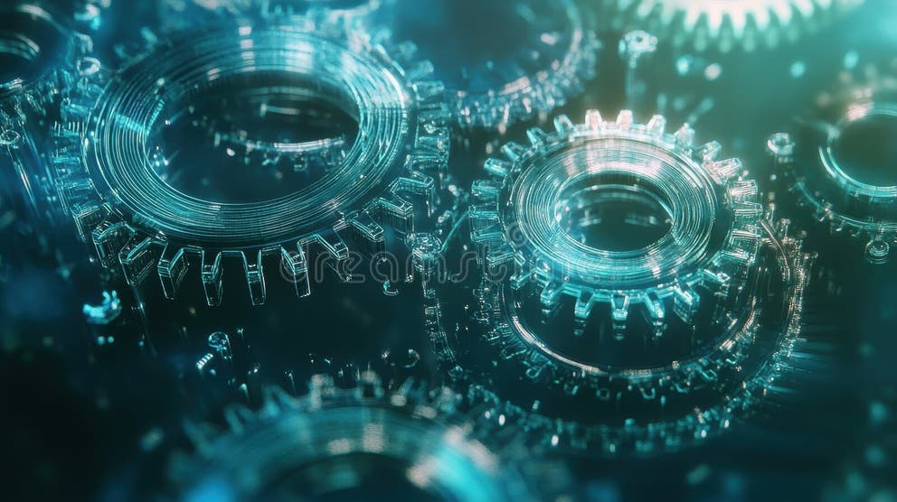 Holographic Gears and Cogs Visually Representing the Interconnected ...
