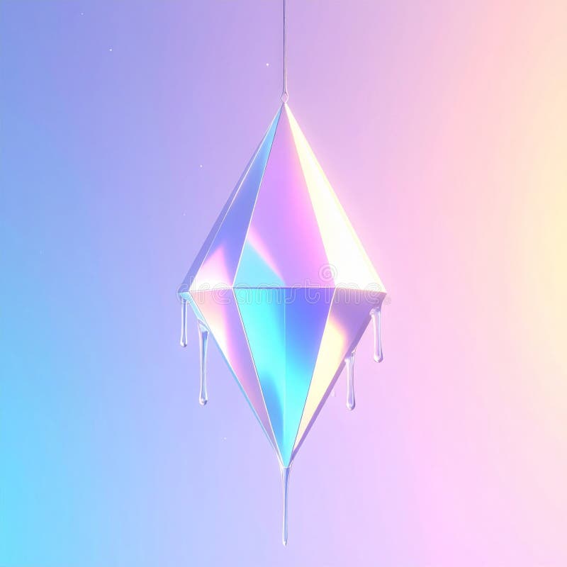 Holographic Gem Dripping Pastel Colors Stock Illustration ...