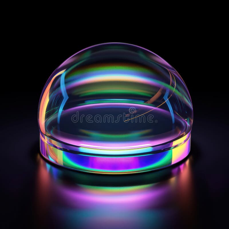 Holographic Glass 3d Hemisphere Abstract Background. Generative AI ...