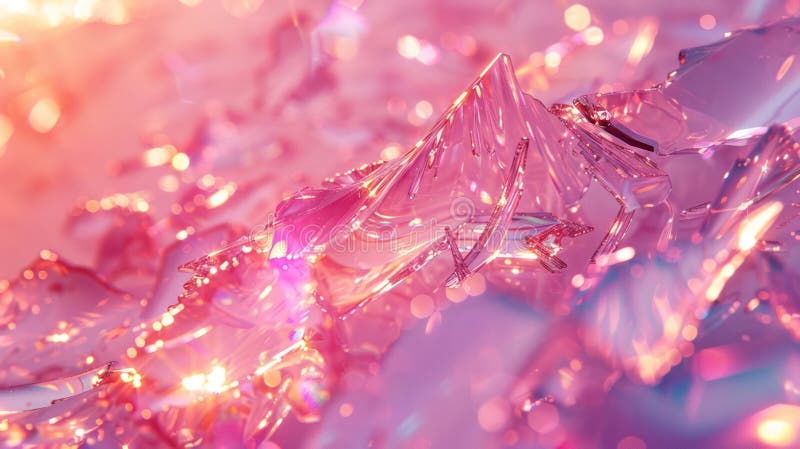 Holographic Glass Shards: Abstract Pink and Purple Rainbow Pattern with ...