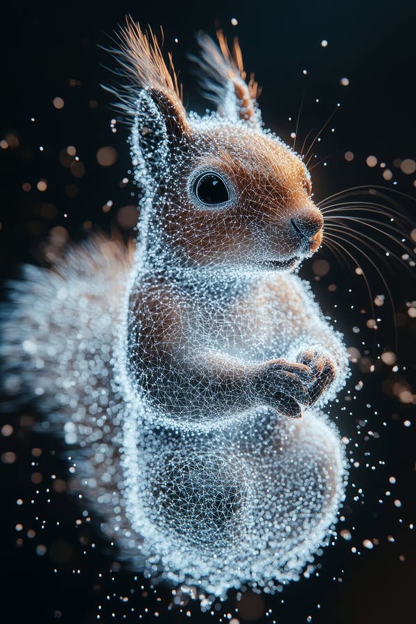 Holographic Glittering Squirrel a Glimpse into the Future of Technology ...
