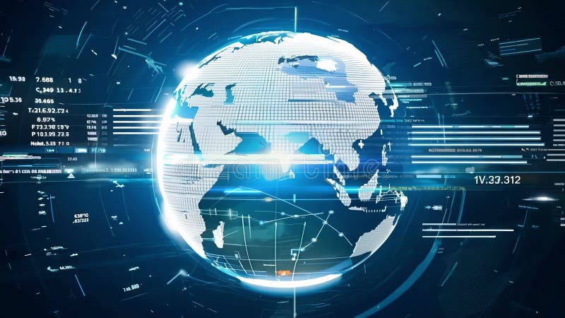 A Holographic Globe with Illuminated Lines Connecting Different Points ...