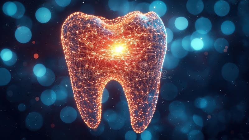 Holographic Glowing Tooth Highlights Future Dental Tech. Modern Dental ...