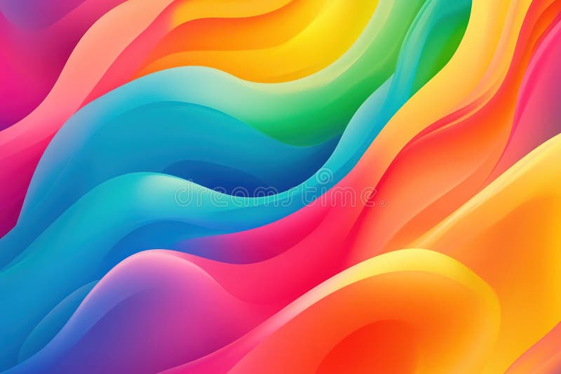 Holographic Gradient Background with Wavy Stripes. Pastel Texture of ...