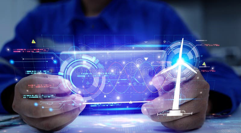 A Holographic Graphic Screen that Displays the Electrical Power ...