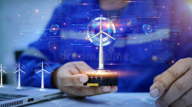 A Holographic Graphic Screen that Displays the Electrical Power ...