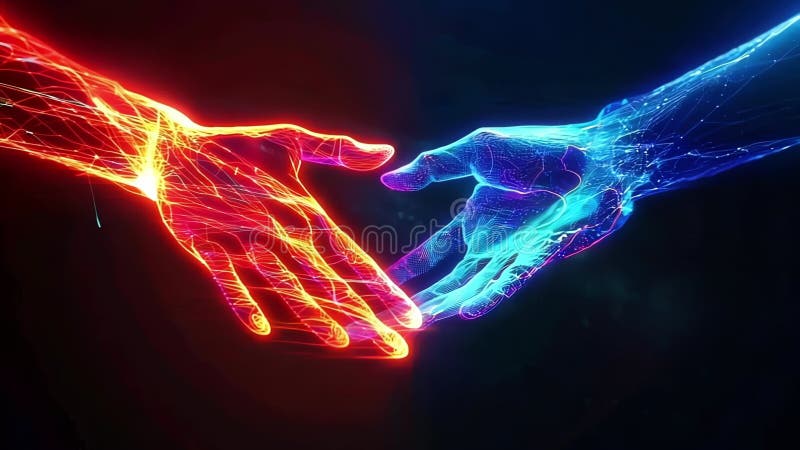 Holographic Hand Interacting with Digital Interface Stock Video - Video ...
