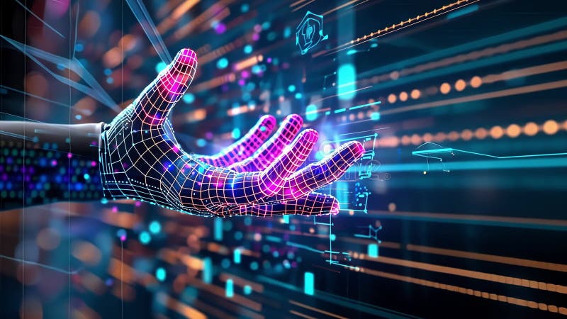 Holographic Hand Interacting with Futuristic Interface, Exploring ...