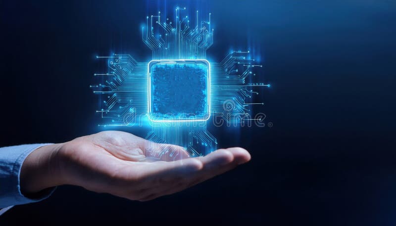 Holographic Hand Presenting Secure Data Chip with Visible Ethical ...