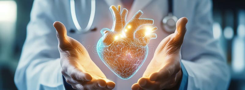 Holographic Heart, AI Generated Stock Illustration - Illustration of ...