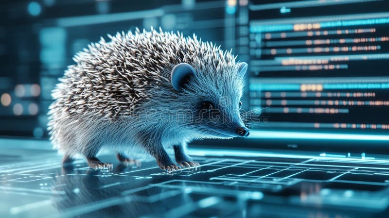 Holographic Hedgehog Explores Cyberspace a Futuristic Vision of ...
