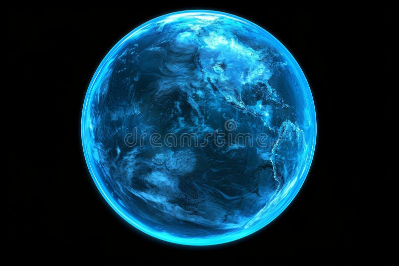 Holographic Hud of Planet Earth 3d Globe with Digital Data and ...