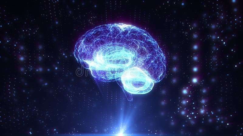 Holographic Human Brain Rotating in Virtual Space, X-rays Futuristic ...