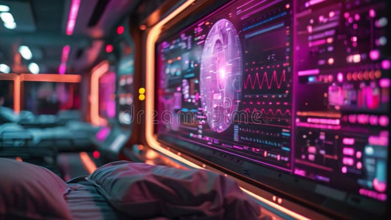 Holographic ICU Monitoring System in a Futuristic Hospital Room Stock ... Holographic ICU Monitoring System in a Futuristic Hospital Room Stock ...