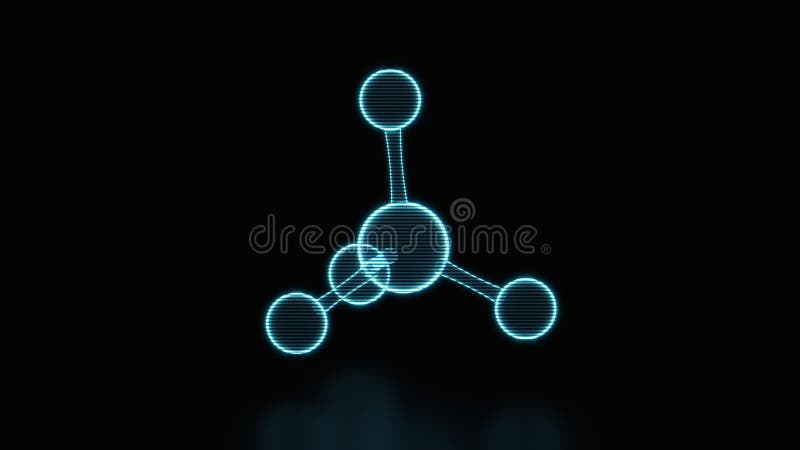 Holographic Image of Molecule, Loop Animation, 3d Rendering Stock ...