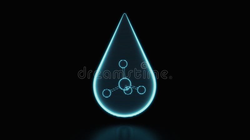 Holographic Image Of Molecule Loop Rotation 3d Rendering Stock Video