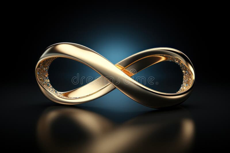 Holographic Infinity Symbol on Black Background. Generative AI Stock ...