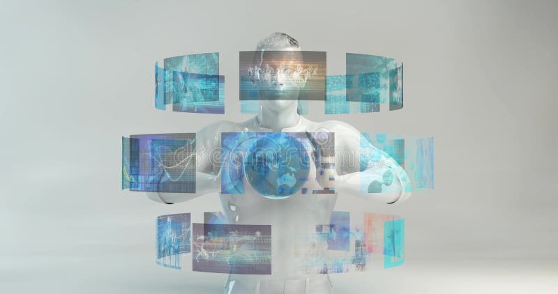 Holographic Interface As a Hologram Gui System Concept Stock Footage ...