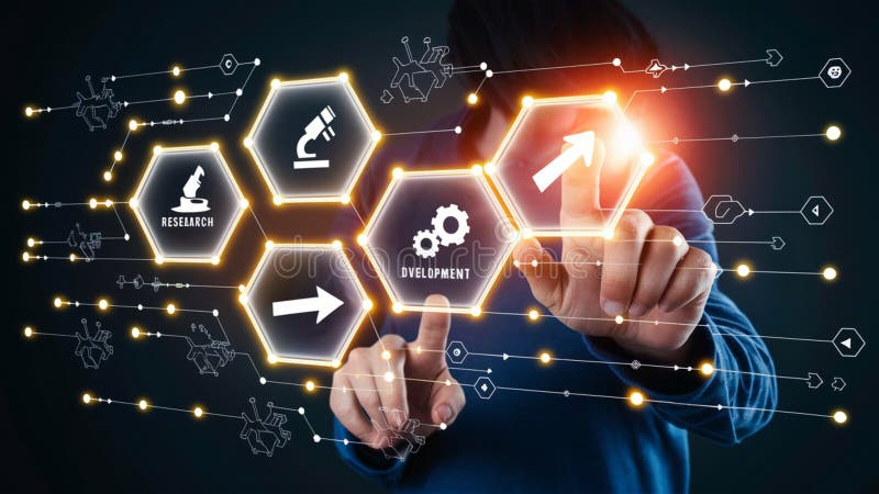 A Person is Interacting with a Holographic Interface Composed of ...