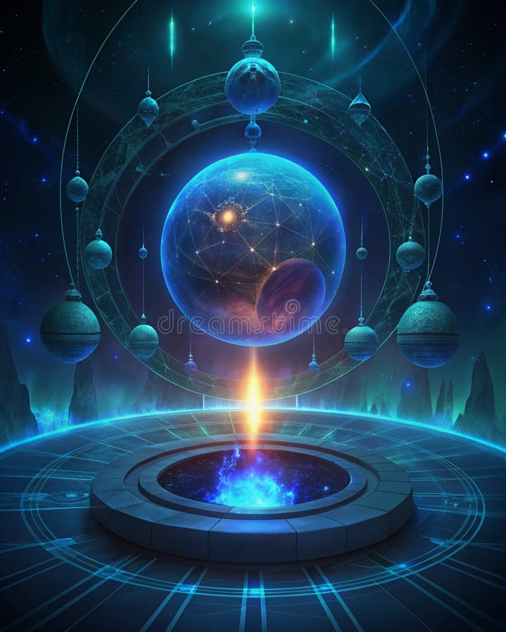 Cosmic Synthesis: Navigating the Celestial Network Stock Illustration ...