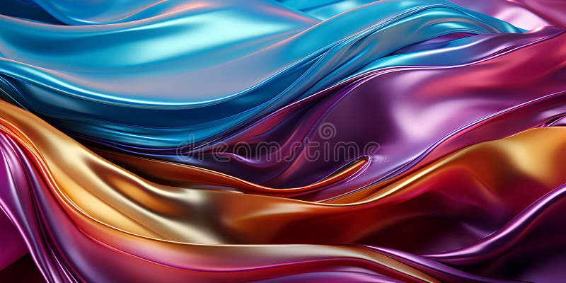 Holographic Iridescent Shimmering Flowy Satin Texture Stock ...