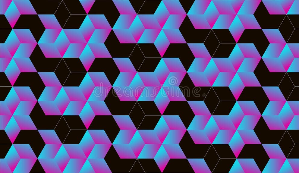 Holographic Iridescent Vector Seamless Pattern of Cubes, Optical ...