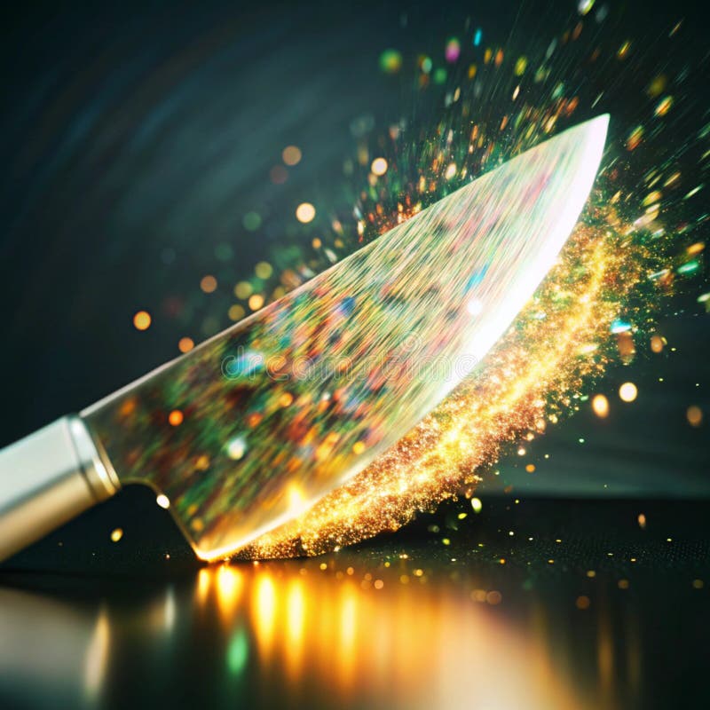 Holographic Knife Generative Ai Stock Illustration - Illustration of ...