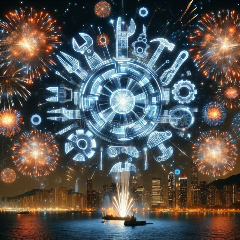 Holographic Labor Day Fireworks a Mesmrizing Display of Hologra Stock ...