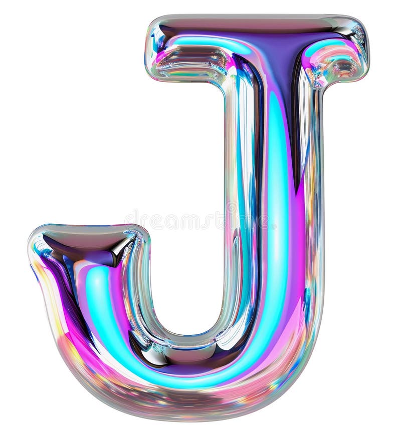 Holographic Letter S with Reflective Surface. Metallic Bubble Form with ...