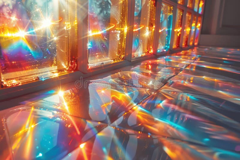 Holographic Light Patterns on Transparent Plastic Film with Sunlight ...