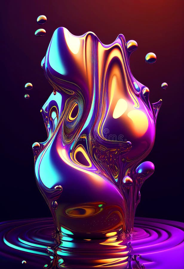 Holographic Liquid - Abstract Form of Some Kind of Colorful Lava. Stock ...
