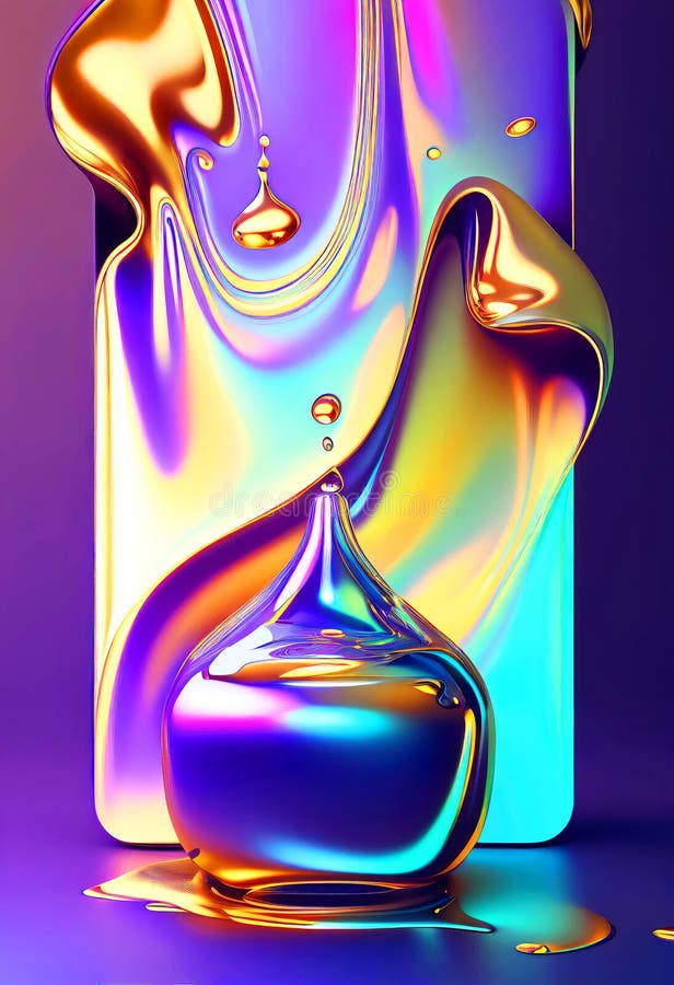 Holographic Liquid - Abstract Form of Some Kind of Colorful Lava. Stock ...