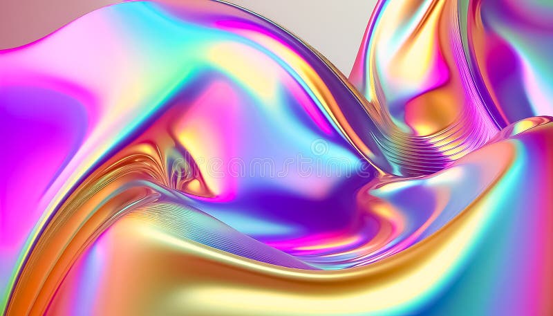 Holographic Liquid Background. Holograph Color Texture with Foil Effect ...