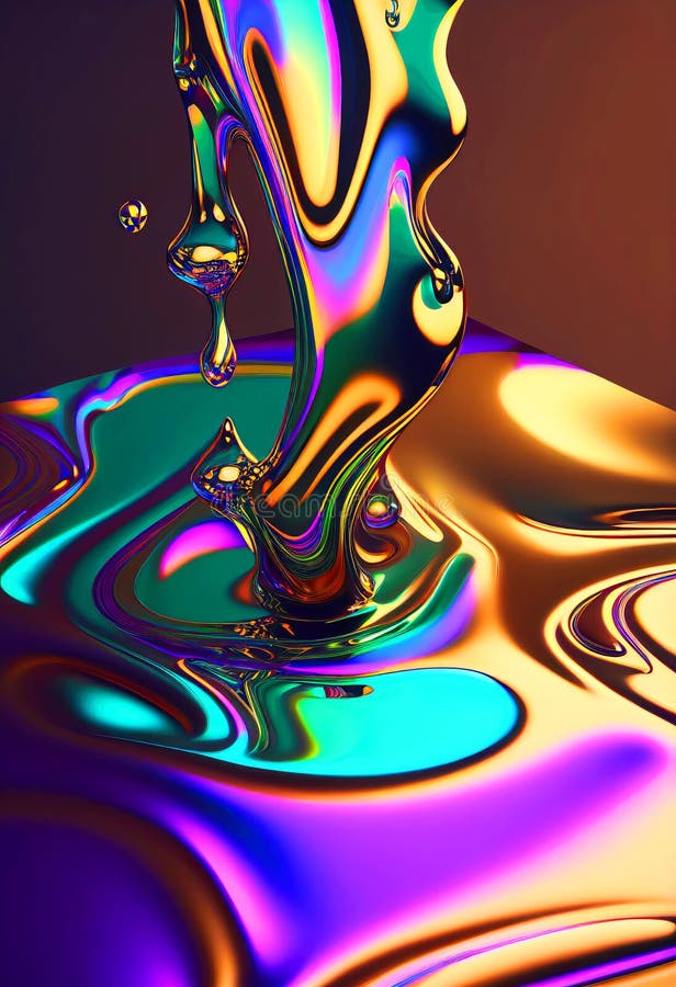 Holographic Liquid - Abstract Form of Some Kind of Colorful Lava. Stock ...