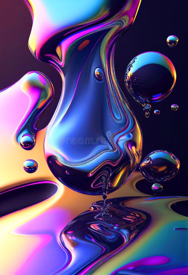 Holographic Liquid - Abstract Form of Some Kind of Colorful Lava. Stock ...