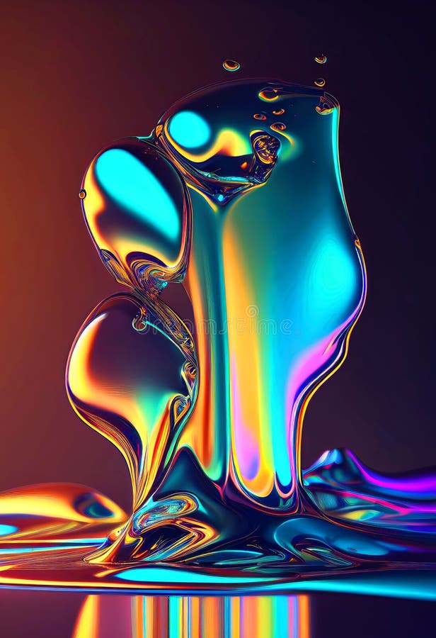 Holographic Liquid - Abstract Form of Some Kind of Colorful Lava. Stock ...