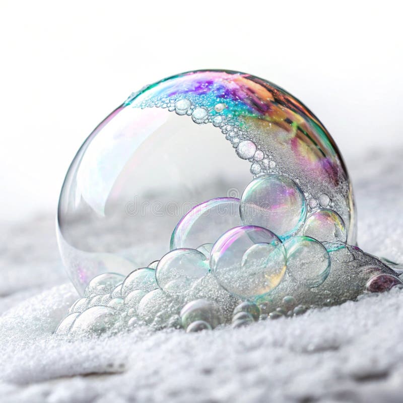 Holographic Liquid 3D Bubble Shape Isolated on White Background Stock ...