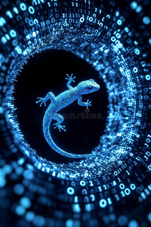 Holographic Lizard in Cyberspace a Symbol of Modern Technology and ...