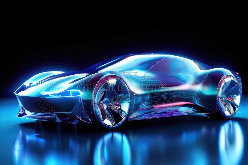 Holographic Luminous Shiny Modern Car Stock Illustration - Illustration ...