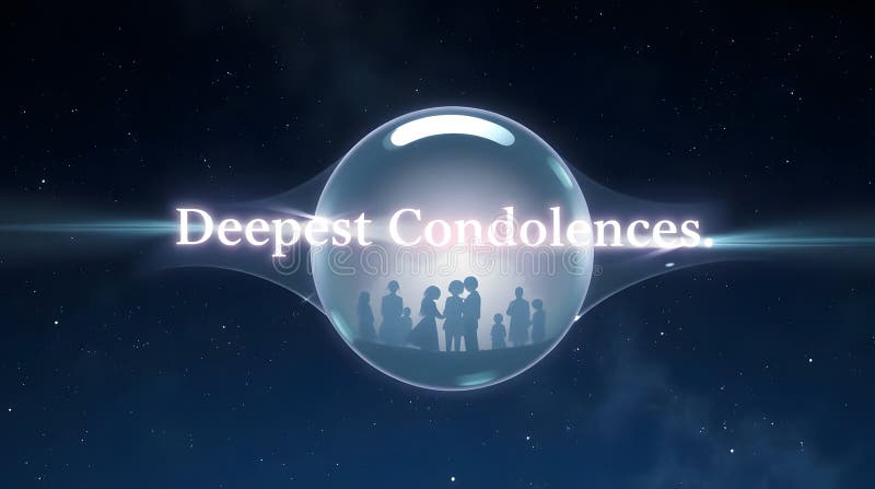 Holographic Memory Orb with Words "Deepest Condolences" Stock ...