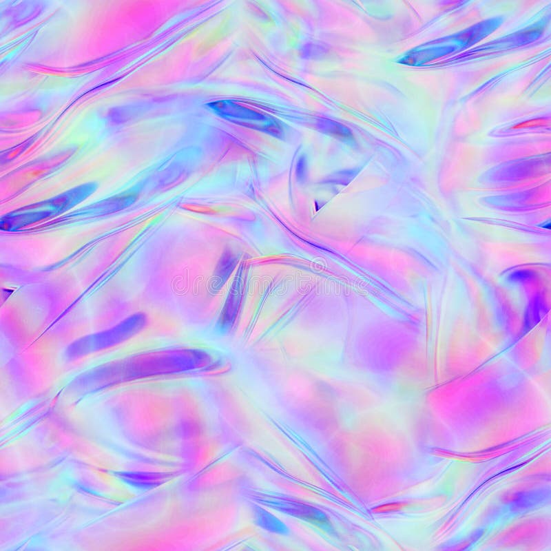 Holographic Metallic Abstract Wave Print Stock Illustration ...