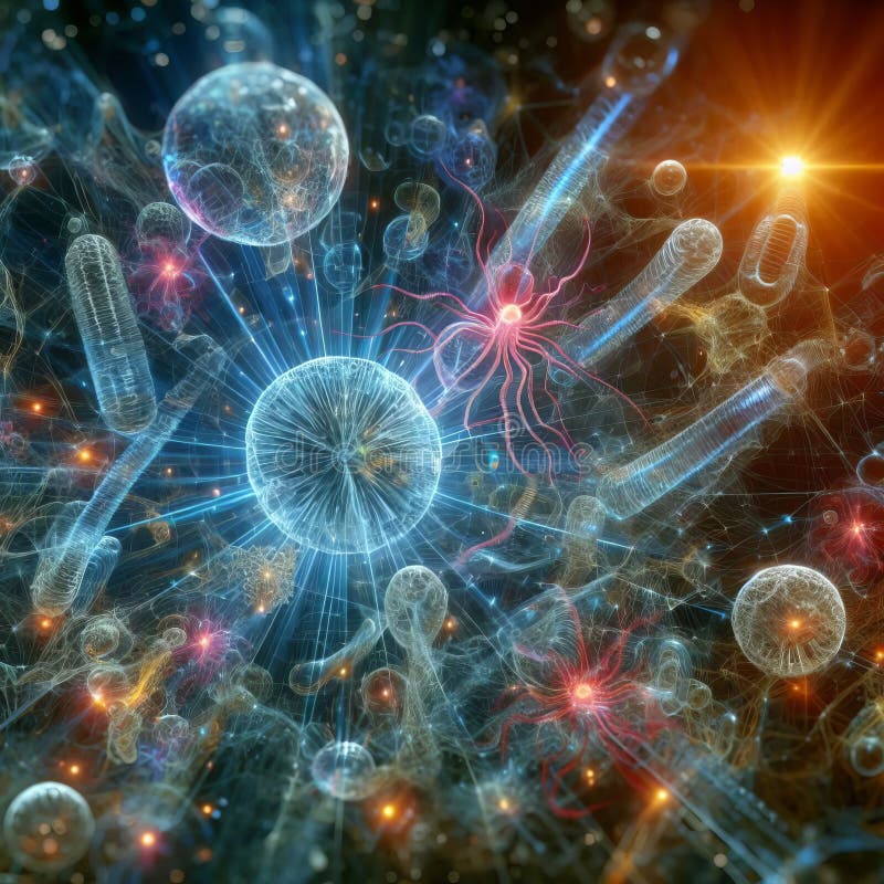 Holographic Microscopic Worlds Zooming into Microscopic Structur Stock ...