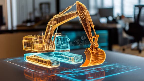 Holographic Mine Simulation: Excavator and Ore - a Digital Rendering of ...